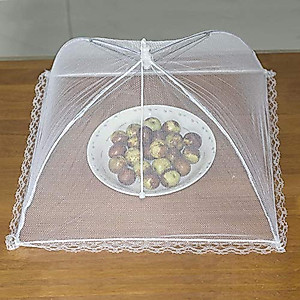 Camkey 6 Pack Dome Screen Mesh Food and Plant Covers，Reusable 17" Large Pop-Up Mesh Food Cover Tent, Collapsible Screens Canopy Food Cover Protector from Flies and Bugs for Outdoor and Home Use