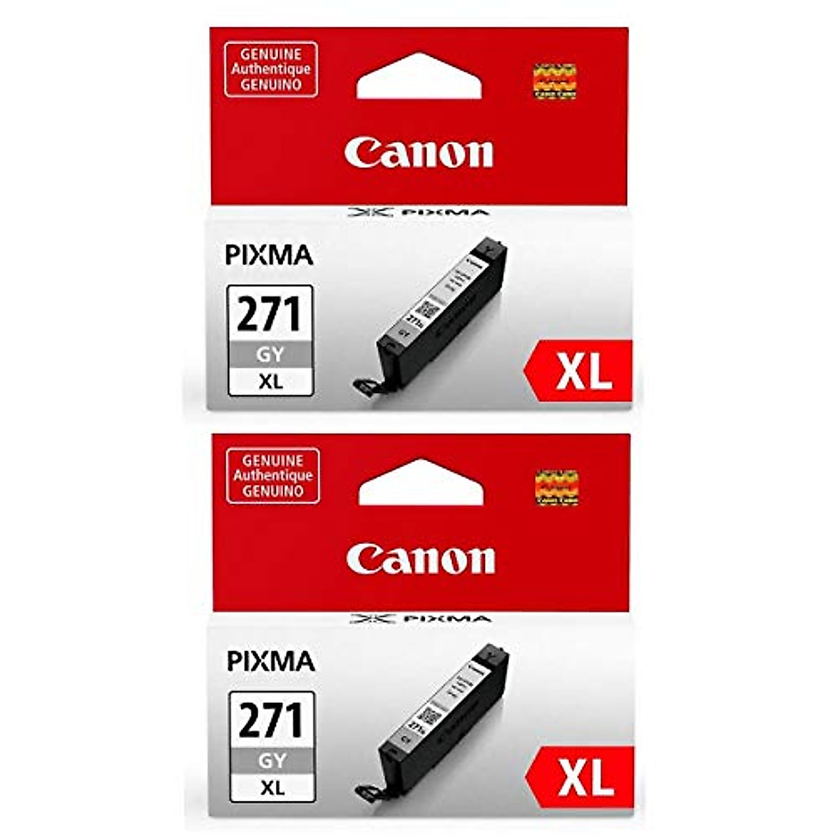 Canon 2 Pack CLI-271 XL Gray Ink Tank for PIXMA MG7720, TS8020, TS9020 Printers - 10.8ml