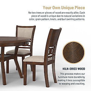 New Classic Furniture Gia 5-Piece Round Dining Set with 1 Dining Table and 4 Chairs, 47-Inch, Cherry