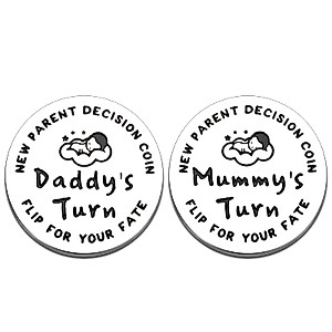 New Parents Gift for New Mom Dad Funny Decision Coin for First Time Mommy Daddy to Be Expecting Mother New Baby Birthday Present for Pregnancy Women Men Double-Sided Christmas Gifts