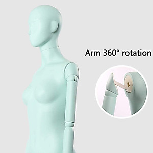 Mannequin Display Stand Female Tailors Dummy,Dressmakers Fashion Mannequin Display,Adjustable Dummy,with Double Reinforced Base (Green 2)