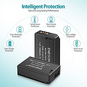 ENEGON 2-Pack LP-E17 Replacement Type-C Direct Charging Port Battery for Canon EOS R50 RP R10 R8,Rebel T8i, T7i, T6i, T6s, SL2,SL3, EOS M3, M5, M6, EOS 200D,77D,750D,760D,800D,8000D,Digital SLR Camera