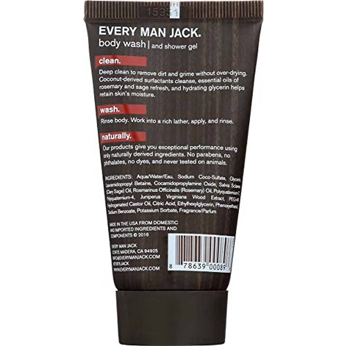 Every Man Jack, Wash Body Cedarwood Travel, 1.5 Fl Oz