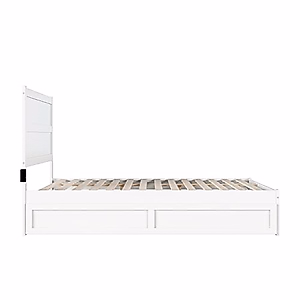 AFI NoHo Queen Bed with Twin Extra Long Trundle in White