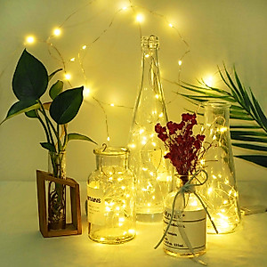 Cynzia 36 Pack Fairy Lights Battery Operated, 20 LED 6.6ft/2m Starry String Lights, Waterproof Mini Silver Wire Firefly Lights for Mason Jar DIY, Wedding Christmas Decor (Warm White)