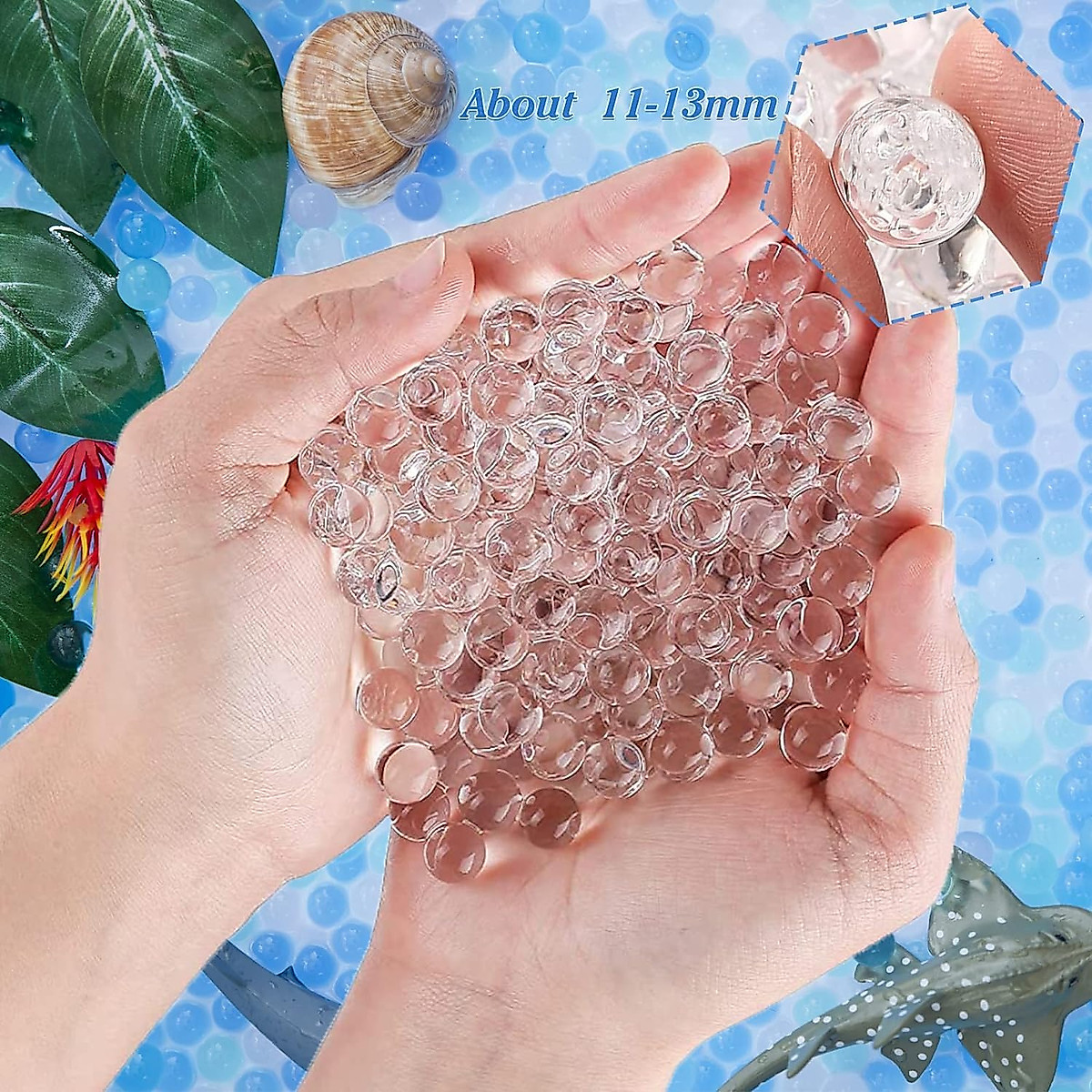 Veramz 200,000Pcs Clear Water Gel Jelly Beads, Water Beads for Vases, Vase Filler Beads Gel Jelly Balls, Vase Fillers for Floating Pearls, Wedding Centerpiece, Floating Candles, Christmas Decoration