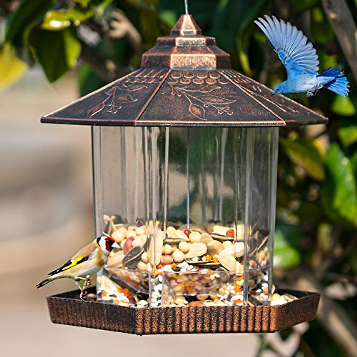 Nerosun Bird feeders for Outdoors Hanging, Wild Bird Feeder for Outside Clearance
