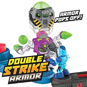 Akedo - Ultimate Arcade Warriors Battle Giants Versus Pack - Drillborg VS Alphawolf - Mini Battling Action Figures Ready, Fight, Split Strike For Ages 6+