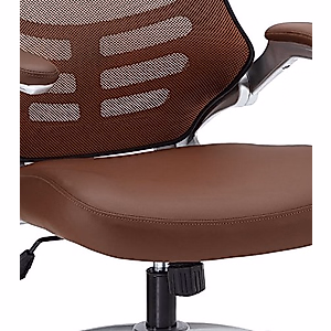 Modway Attainment Mesh Vinyl Modern Office Chair in Tan