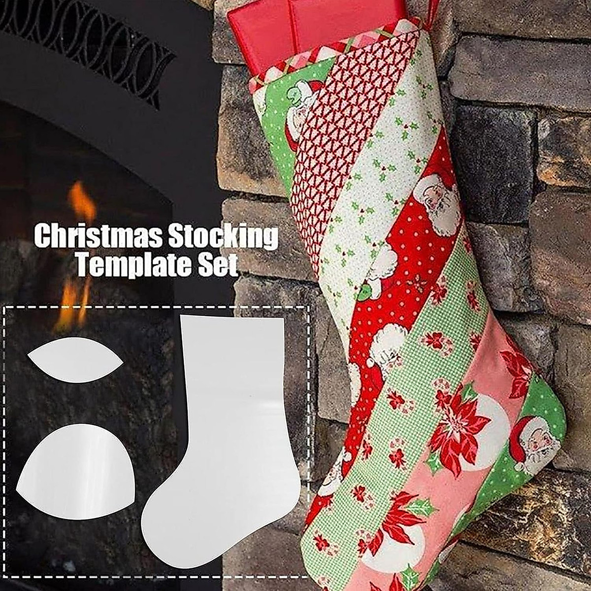 Handmade Christmas Stocking Template Set, Personalized Christmas Stockings Template for Sewing, Creative DIY Acrylic Christmas Eve Socks Sewing Quilting Knitting Stencil