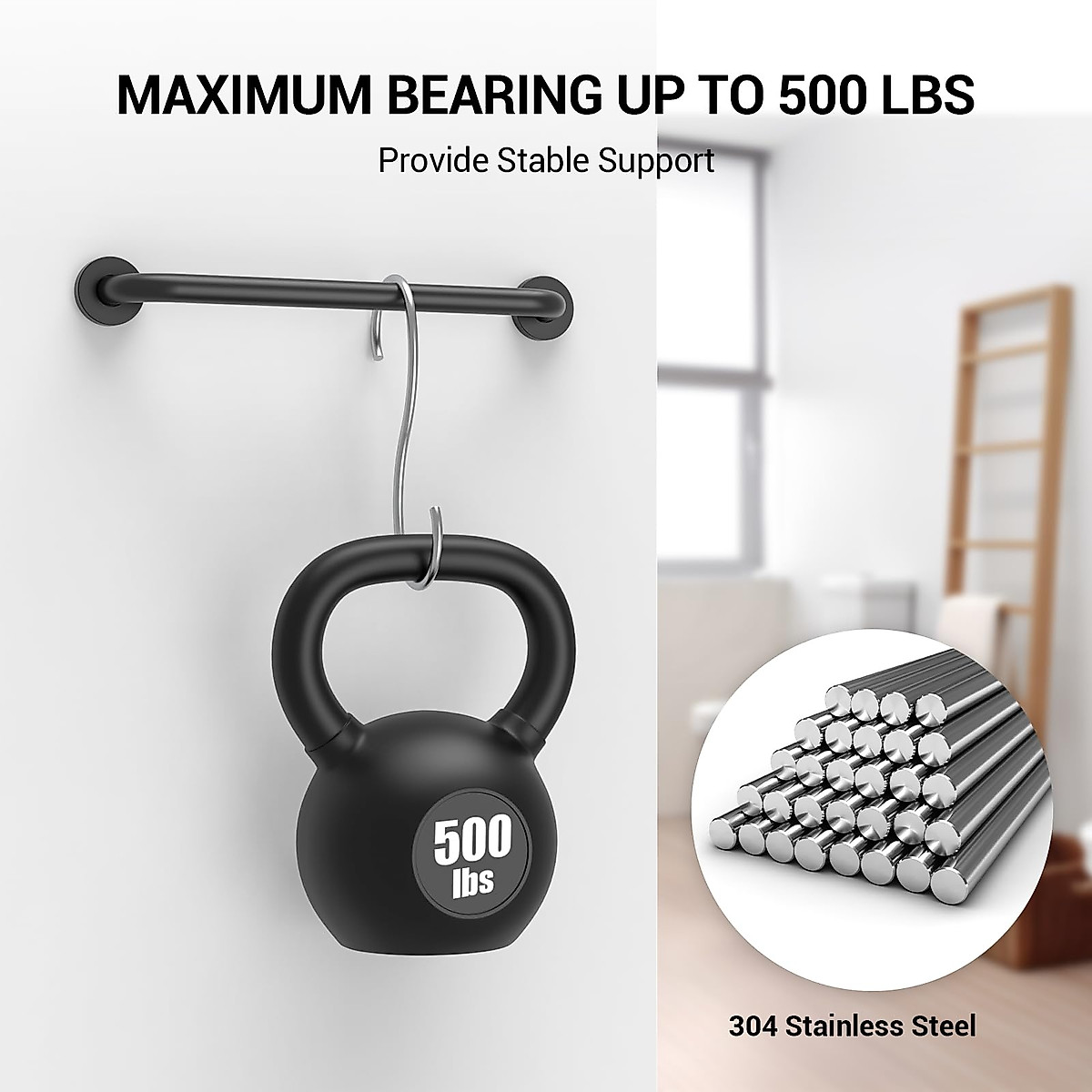 12 Inch Grab Bars for Bathtubs and Showers Black, Safety Shower Grab Bars for Seniors Elderly Handicapped, Handicap Grab Bars for Shower with Concealed Screws, Tesuchan