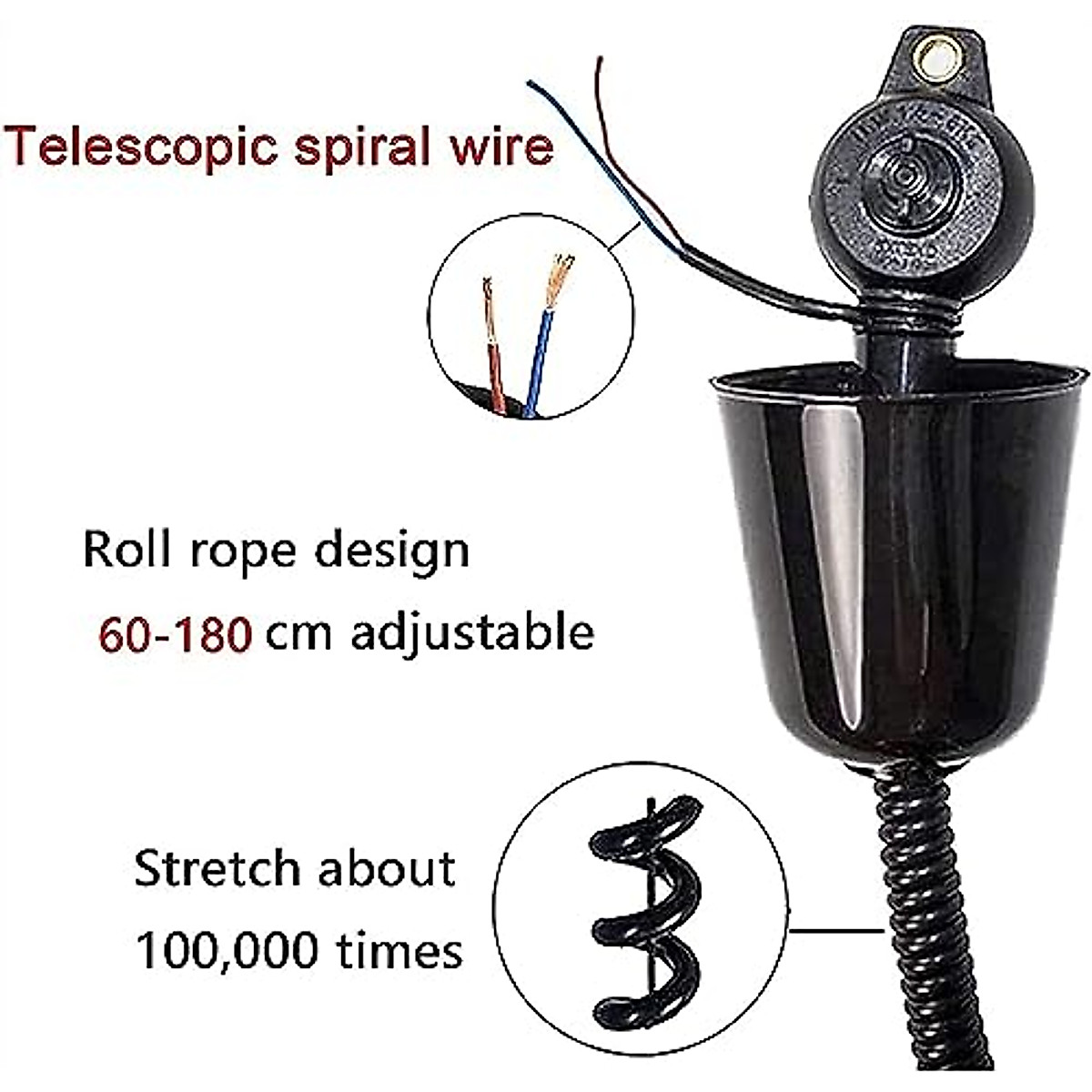 LINKANRUO Hanging Food Heat Lamp,Retractable Food Heating Lamp, with 250mm Food Warmer Lampshade and Bulb 250W, for Buffet,Kitchen,Restaurant,Catering Lamps