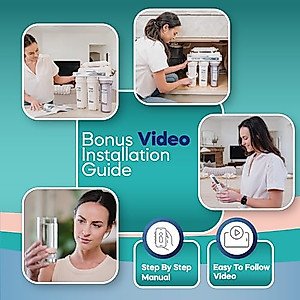 NU Aqua 6-Stage Alkaline Under Sink Reverse Osmosis Water Filter System - Booster Pump - 100 GPD RO Filtration w/Faucet & Tank - Remineralization - 100GPD Undersink - Home & Kitchen Drinking Purifier