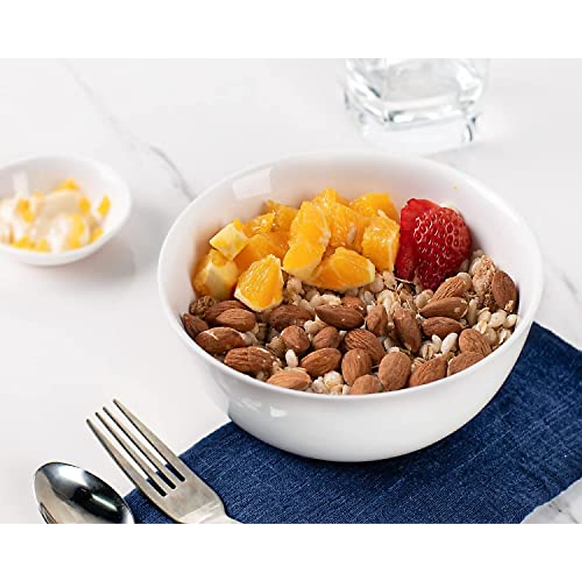 DELLING Ultra-Strong 22 Ounce Soup Bowls, Cereal Bowl, 6 inch Bowls Set, White Ceramic Bowls, White Bowls for Kitchen, Snack Rice Pasta Salad Oatmeal, Set of 6, Dishwasher & Microwave Safe