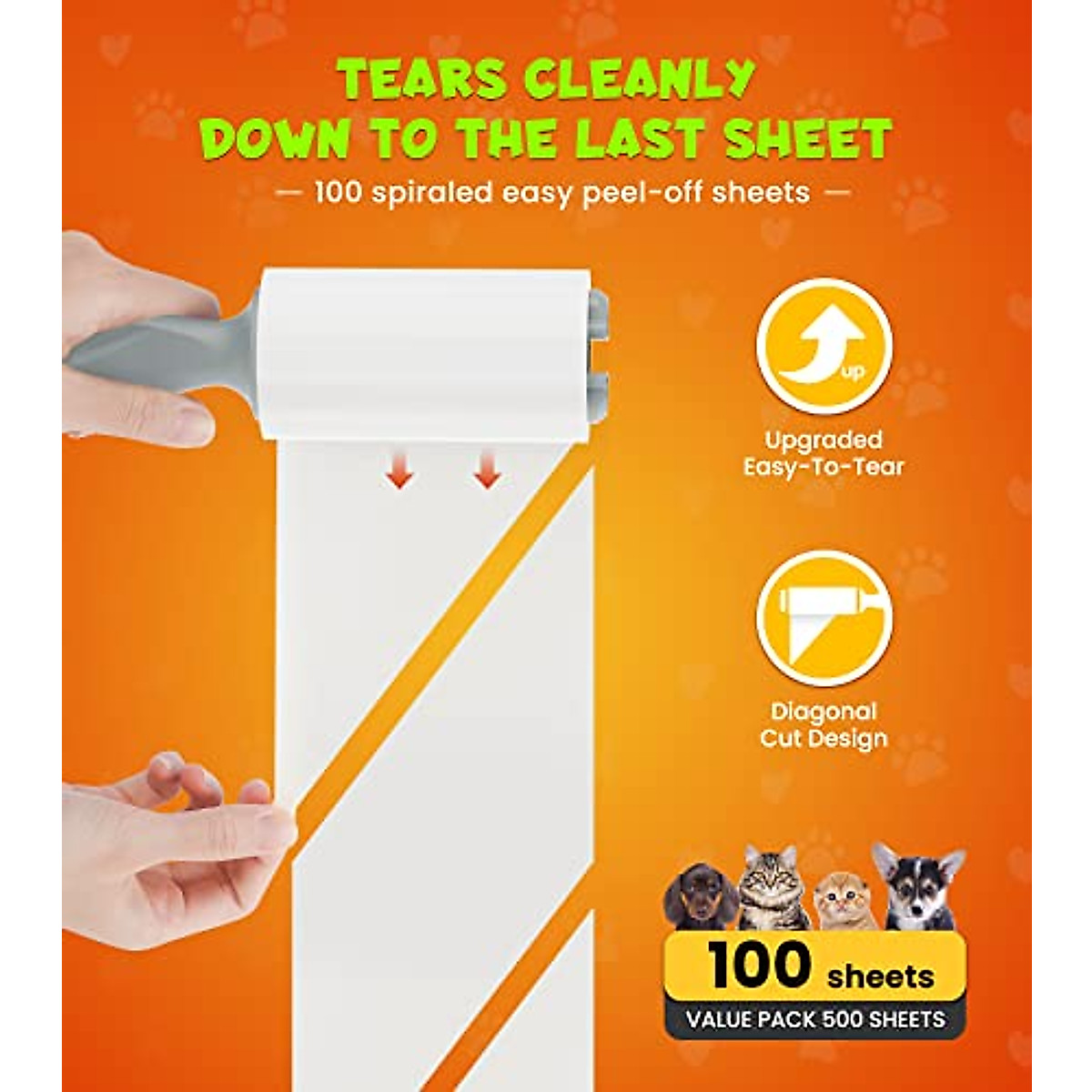 KONIZY Lint Rollers for Pet Hair Extra Sticky, 500 Sheets Mega Value Set Roller with 2 Upgraded Handles, 5 Portable Remover Clothes, Furniture, Carpet, Dog & Cat Removal