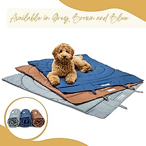 Travel Dog Bed, Foldable Indoor & Outdoor Dog Mat with Carry Bag is Waterproof, Washable & Durable, Fits Large Dog Crate, Portable Dog Bed for Camping and Service Dogs. Large Size, Dog Bed Mat, 39x30