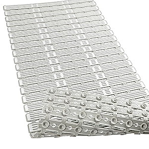 Qidordour Bathtub Mat Non Slip Shower Mats, 35.4 x 15.7 Inch Long Soft Bath Tub Mat with Suction Cups and Drainage Holes, Anti Slip Bath Mats for Tub Inside Shower Stall Tray Bathroom Floor,Light Grey