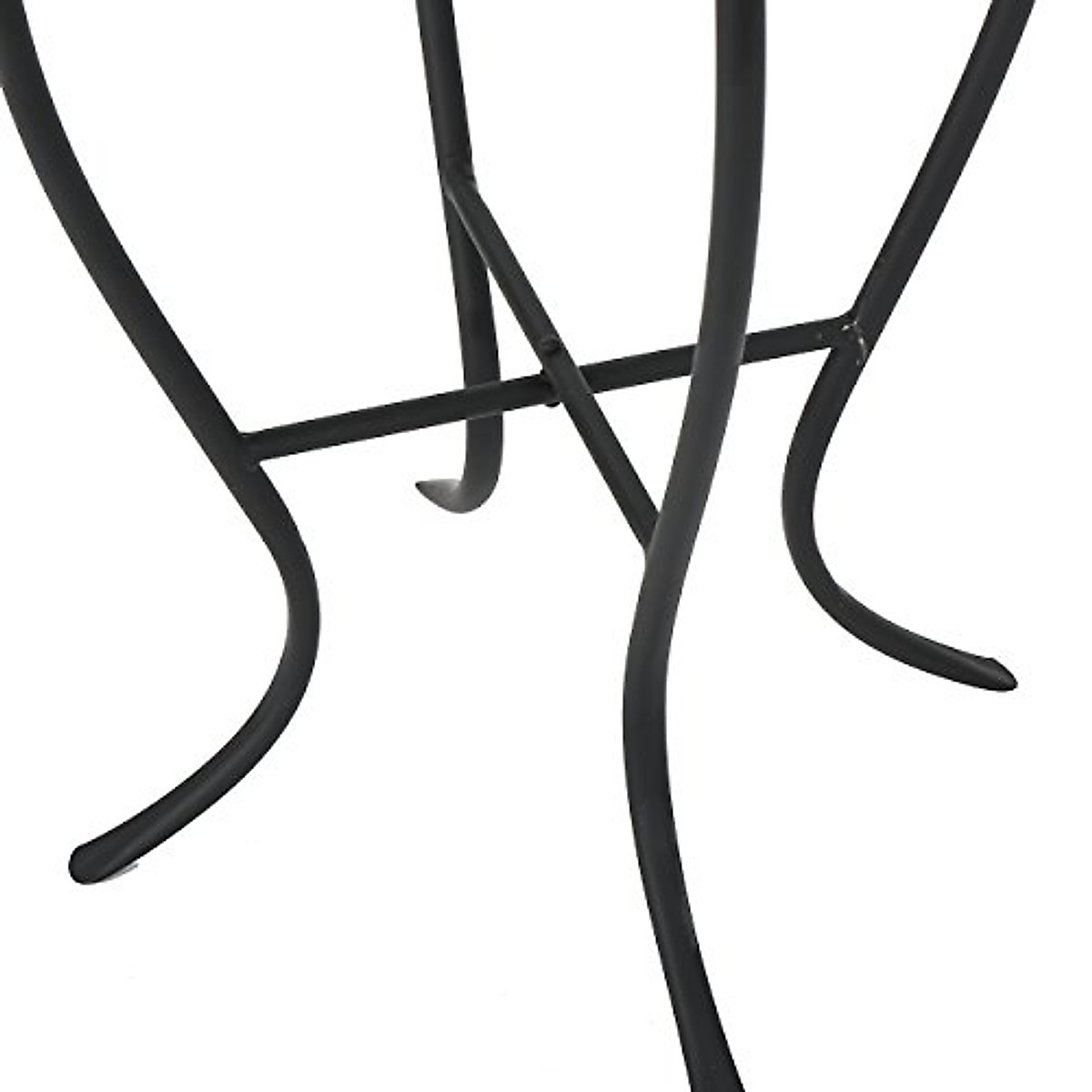 Christopher Knight Home Han Outdoor Ceramic Tile Side Table with Iron Frame, Blue / White