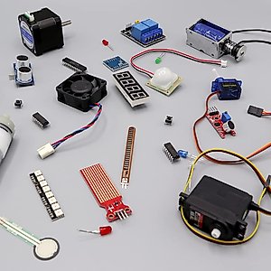 Quantum Hardware Component Electronic Starter Kit with Solderless Breadboard, Jumper Wires Kit, LEDs & Resisitor Kit, Various Sensors for Arduino/for Raspberry pi/ESP32/ESP8266