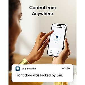 eufy Security Smart Lock C220, Fingerprint Keyless Entry Door Lock, Built-in Wi-Fi, App Remote Control, Front Door Smart Lock Deadbolt, 8Months Battery, Reliable Power, IP53 Waterproof, BHMA Grade 3