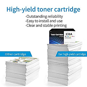 131A Toner Cartridge 4 Pack: 131X CF210A CF210X CF211A CF212A CF213A Toner Cartridge Compatible Replacement for HP Pro 200 Color MFP M251NW M251N M276NW M276N M251 Printer(Black Cyan Yellow Magenta)