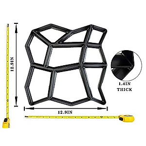 Walk Path Maker, Pathmate Stone Mold Paving Pavement Concrete Molds Stepping Stone Paver Walk Way Cement Molds for Patio, Lawn & Garden (2 Packs 13 x 13 x 1.4 inch)