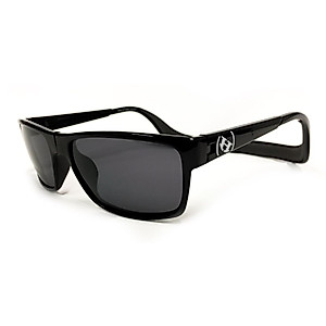 Hoven Monix Adult Polarized Sunglasses, Black Gloss-Dark Grey/Grey, One Size