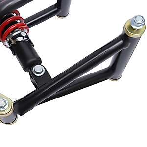 Front Suspension Arm Assembly Kit Upper/Lower Suspension Swingarm Assembly Suspension Shock Arm Upper&Lower Swingarm Steering Kit for DIY ATV Quad Bike Buggy Go Kart