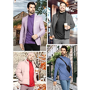 STRETCH IS COMFORT Men's Long Sleeve Mock Neck Turtleneck White Small