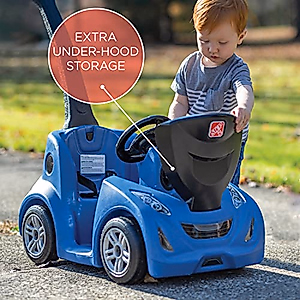 Step2 Push Around Buggy GT for Kids, Push Car with Seat Belt and Horn, Toddlers Ages 1.5 – 3 Years Old, Max Weight 50 lbs., Easy Storage, Ideal Stroller Substitute, Blue