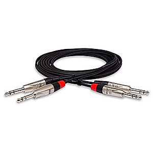 Hosa HSS-005X2 Dual REAN 1/4" TRS Pro Stereo Interconnect Cable, 5 Feet