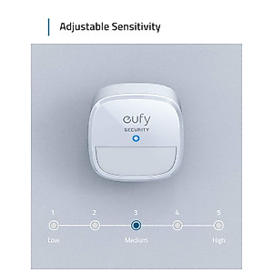 Motion Sensor, eufy Security Home Alarm System, 100° Coverage, 30 ft Detection Range, 2-Year Battery Life, Adjustable Sensitivity, HomeBase Required, Optional 24/7 Protection Service, Home Security