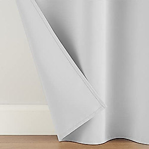 ECLIPSE Andover Solid Tripleweave Thermal Blackout Grommet Curtains for Bedroom (2 Panels), 42 x 84 in, Silver White