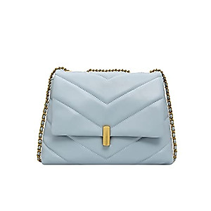 YXBQueen Quilted Flap Bag Quilted Shoulder Chained Bag Fashion Travel Bag Medium Crossbody Bag