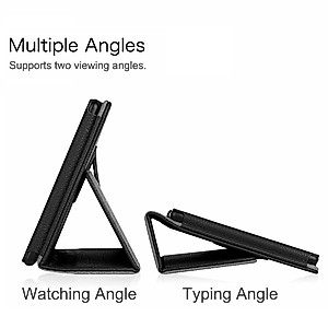 for Amazon All-New Kindle Fire HD 10 & 10 Plus Tablet Smart Cover, Ultra Slim Folio Stand Auto Sleep/Wake Up Leather Case for All New Fire HD10 11th Generation (2021 Release) 10.1 inch (Li-Black)