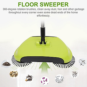 Ciieeo 3 1 Stainless Steel Handle Floor Cleaner Mop Multi-Function Cleaning Tool Lazy Broom Hand Sweeper and Pan - Mop Set Dustpan Sweep and Drag to Rotate
