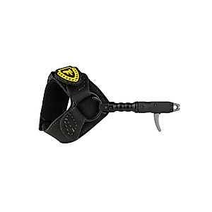 Tru-Fire Smoke Adjustable Archery Compound Bow Release with Foldback Design - Black Wrist Strap