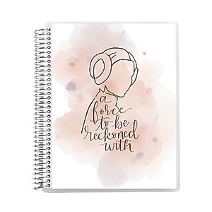 Erin Condren 7" X 9" Spiral Bound College Ruled Notebook - Star Wars Watercolor Leia, 160 Lined Page Note Taking & Writing Notebook, 80Lb Thick Mohawk Paper, Stickers Included