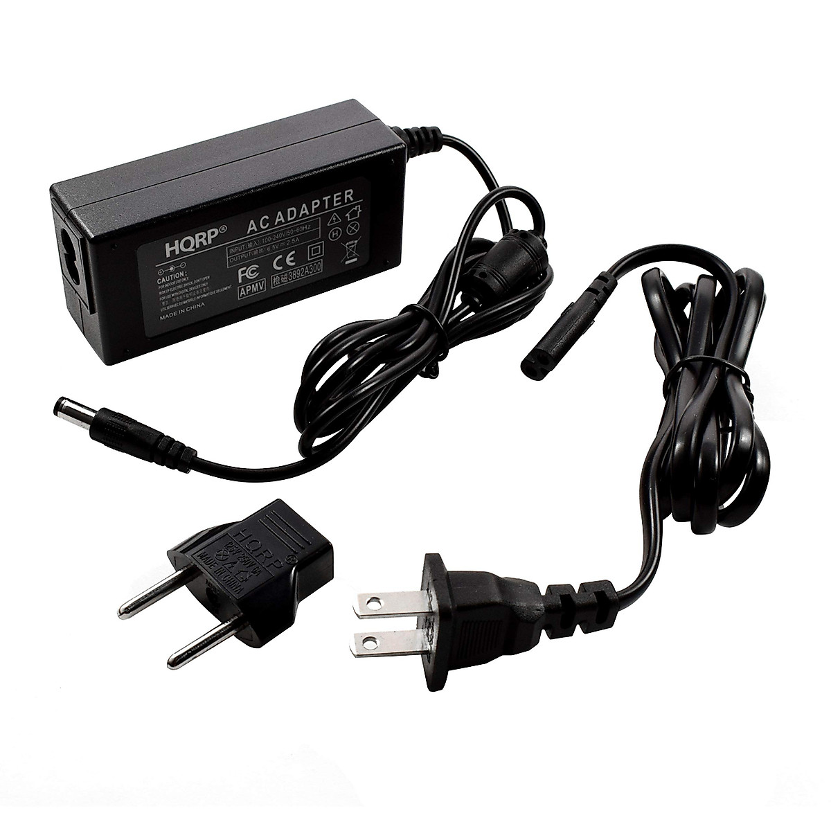 HQRP 6.5V AC Adapter Compatible with Blackstar PSU-1 PSU1FLY, Fly-3 Mini Guitar Combo Amplifier, Fly-103 Speaker Power Supply Cord + Euro Plug Adapter