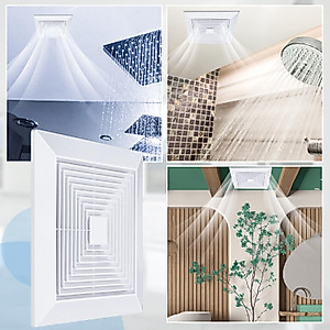 Baquler Exhaust Bathroom Fan Cover Bathroom Ceiling Fan Grille with Springs Plastic Replacement Vent Fan Fits Models 663 670 671 675 688 689 Ventilation Fan Plastic Cover White(2 Pcs,11 x 11'')