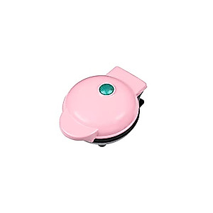 Mini Waffle Maker, 3 Colors - Teal, Pink, Red, Compact Breakfast Sandwich Maker (粉色)