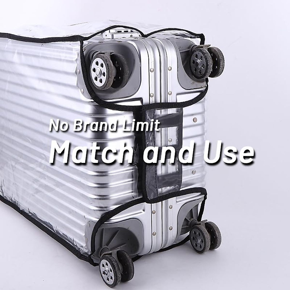 Clear Suitcase Cover - 20 22 24 26 28 30 Inch Suitcase Covers - PVC Waterproof Luggage Cover - Top and Side Handle Gap Suitcase Protector (22 Inch)