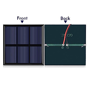 Mini Solar Panel, Portable Solar Panel, 0.7w 1.5v Polysilicon Mini Solar Panel DIY Power Module Charger for 1.2v Battery with Wire for Solar Lamp(70 * 70mm)