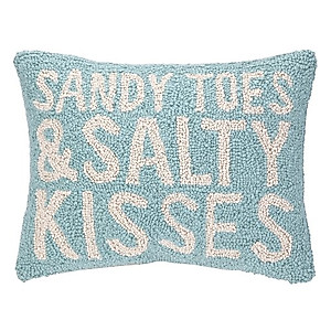 Peking Handicraft Hook Pillow, 12 by 16-Inch, Sandy Toes Salty Kisses