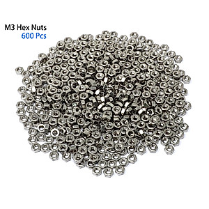 iexcell 1800 Pcs M3 x 4/5/6/8/10/12/14/16/18/20/25/30/35/40/45/50 Stainless Steel 304 Hex Socket Head Cap Screws Blots Nuts Washers Assortment Kit