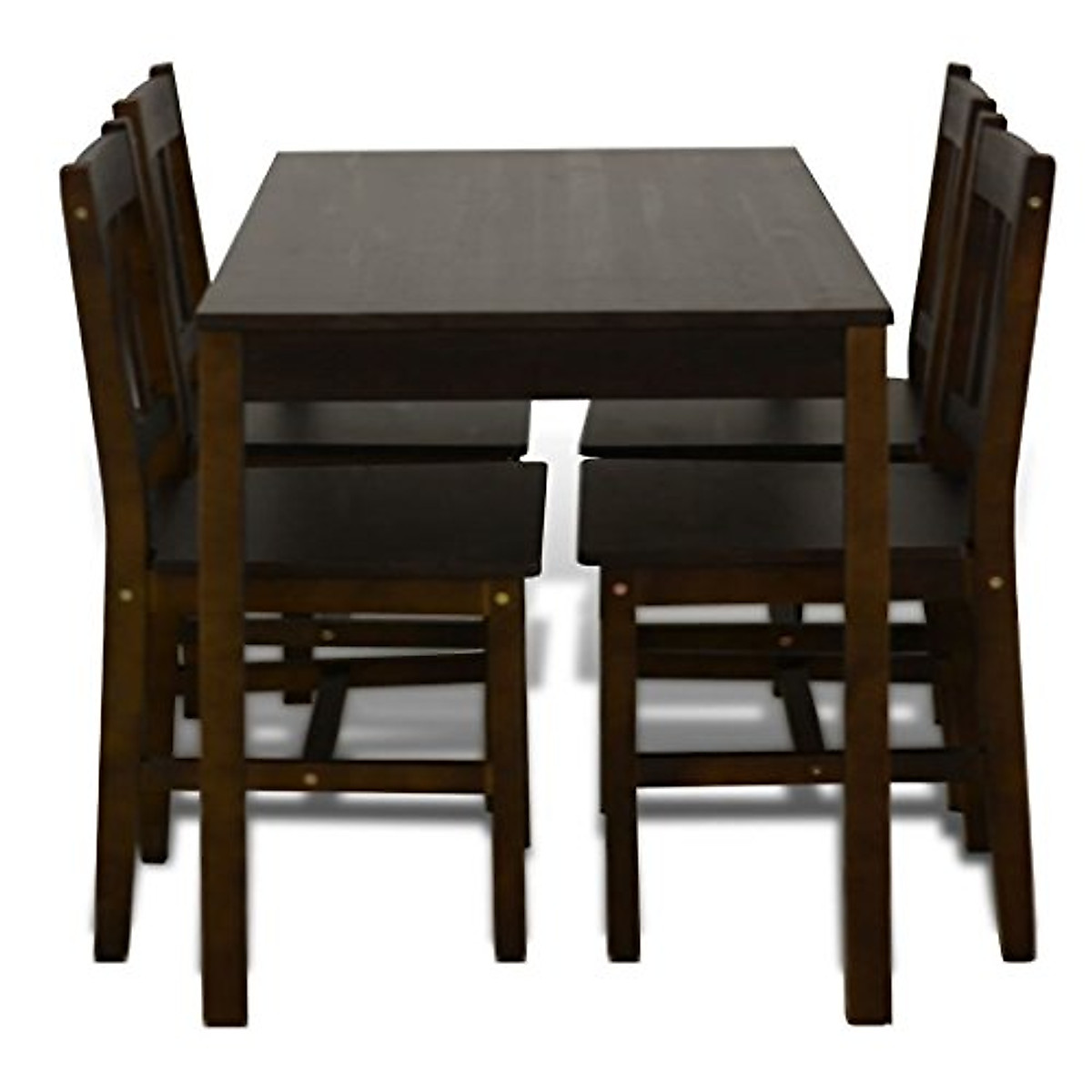 Festnight 5 Piece Dining Set Wooden Table with 4 Chairs Solid Pine Wood Kitchen Dining Room Set Breakfast Home Furniture