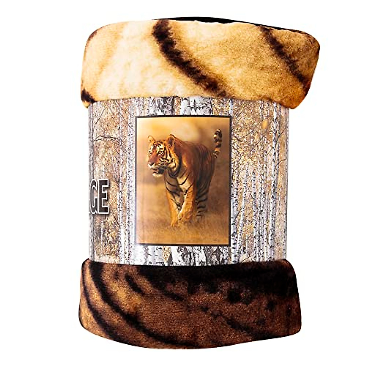 Northwest Savanna Tiger Oversized Raschel Throw Blanket, 60" x 80"