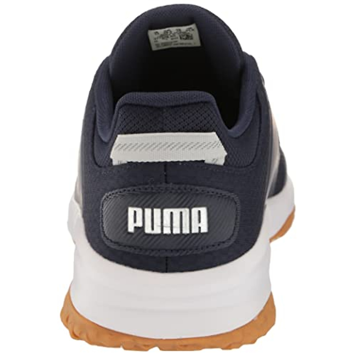 PUMA GOLF Men's Fusion Grip Extra Wide Golf Shoe, Puma Navy-Puma Silver-Quiet Shade, 13