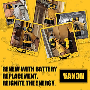VANON 4.8Ah Replacement for Dewalt 14.4V Battery Ni-MH DC9091 DW9091 DW9094 DE9091 DE9092 DE9038,Compatible with Dewalt 14.4V Cordless Power Tools 2 Pack