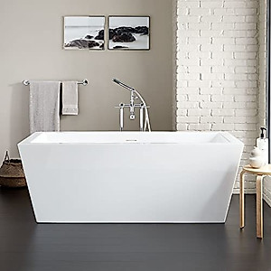 Signature Hardware 920511-71-I Eaton 71" Acrylic Soaking Freestanding Tub with Integrated Drain, Overflow and Foam Insulation